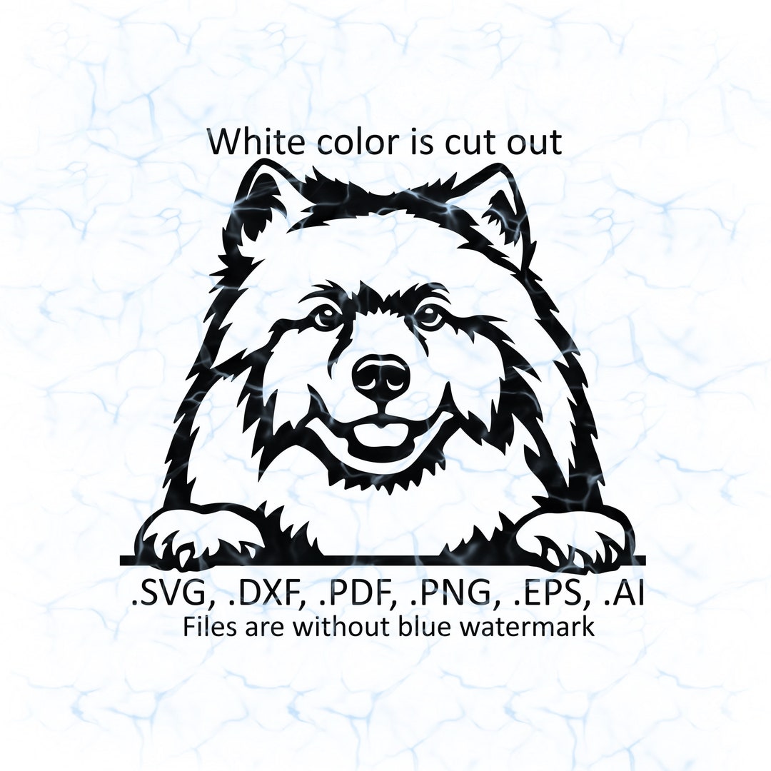 Samoyed Svg Vector, Samoyed Peeking Logo, Pdf, Dxf, Ai, Eps, Png Files ...