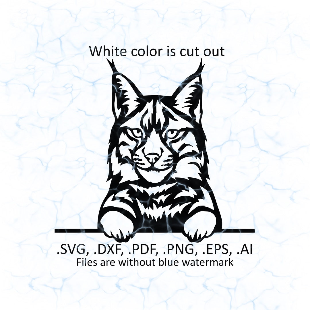 Lynx Svg Vector, Lynx Peeking Logo, Pdf, Dxf, Ai, Eps, Png Files - Etsy