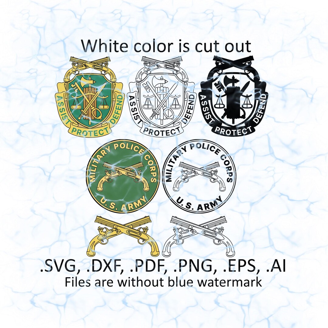 Military Police US Army Svg Vector Files, Dxf, Pdf, Ai, Eps, Png - Etsy