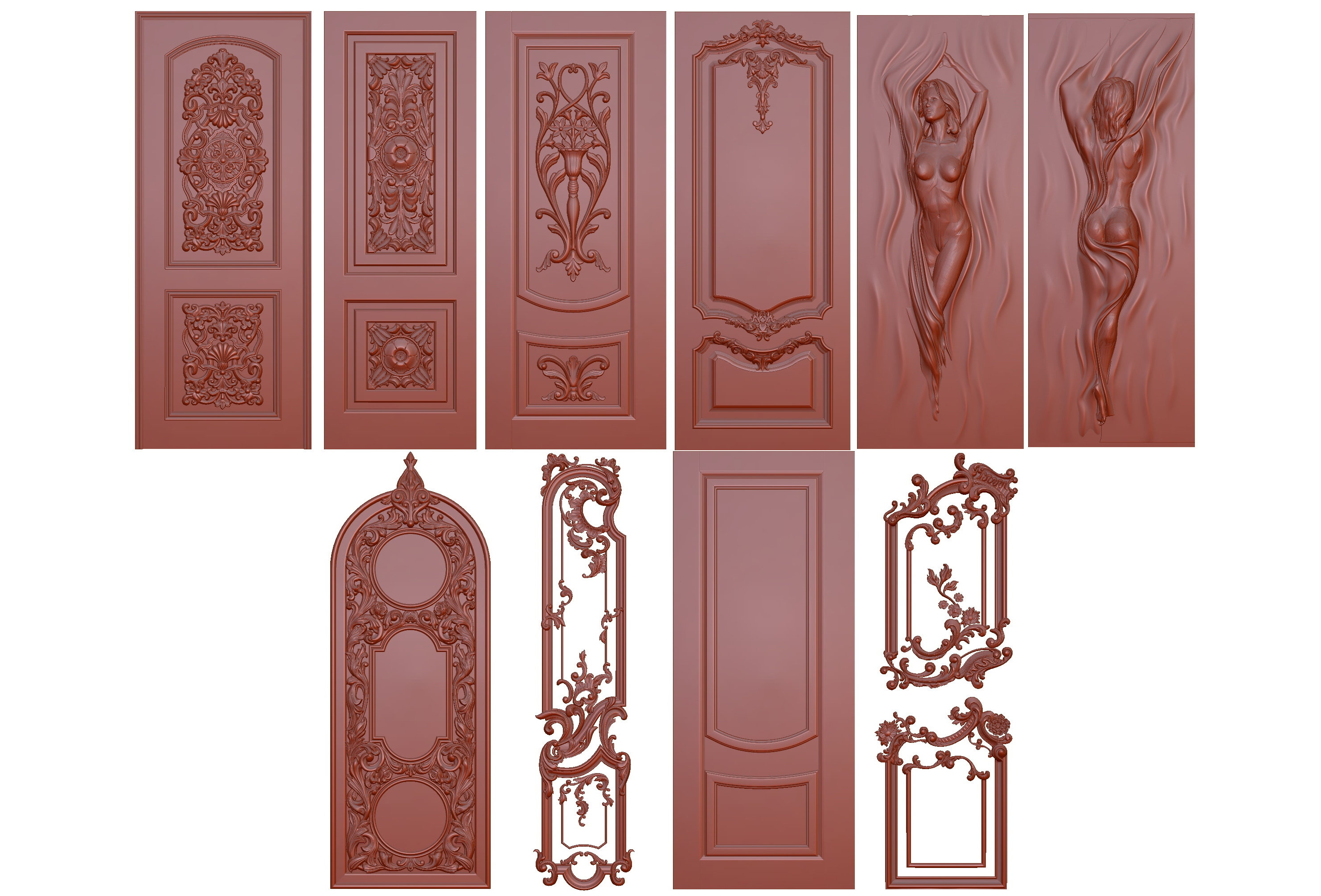 Doors 3d Stl Models Set, CNC Router Engraver, Artcam, Aspire, CNC Files ...