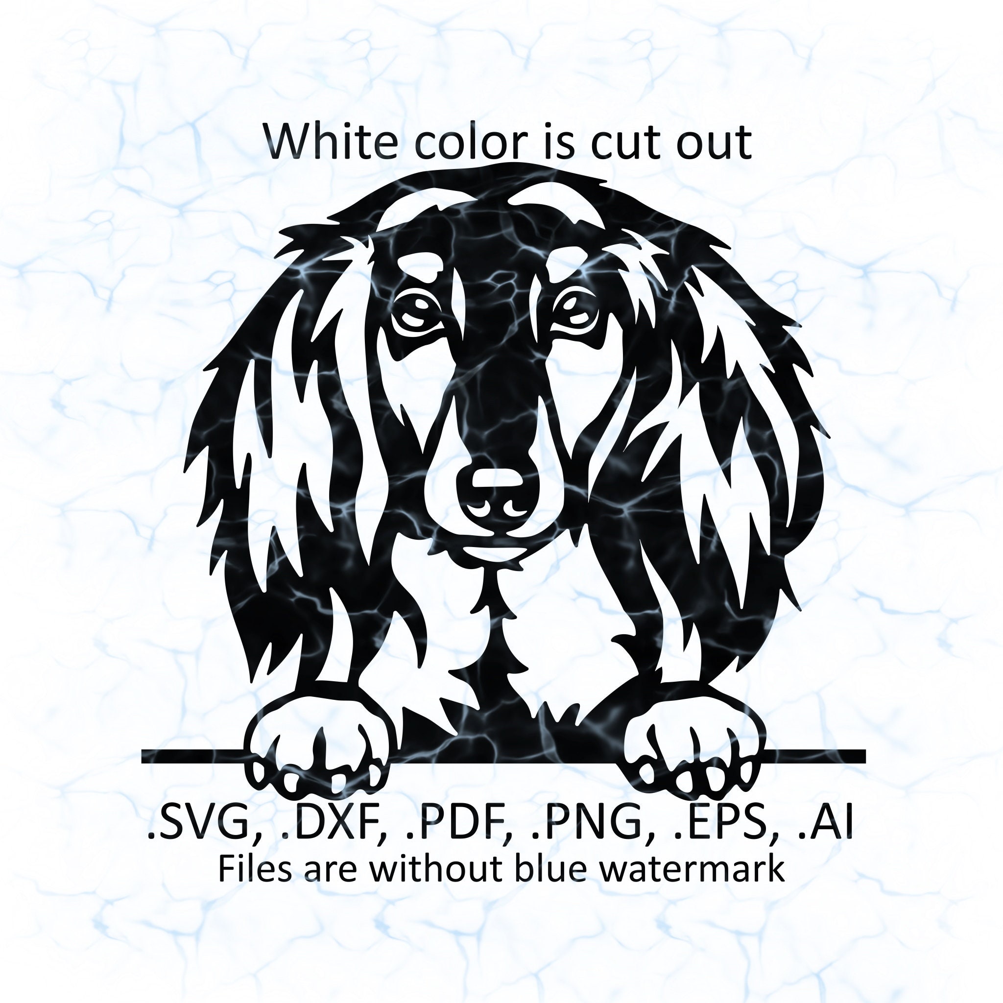 Long-haired Dachshund Svg Vector, Long-haired Dachshund Peeking Logo ...