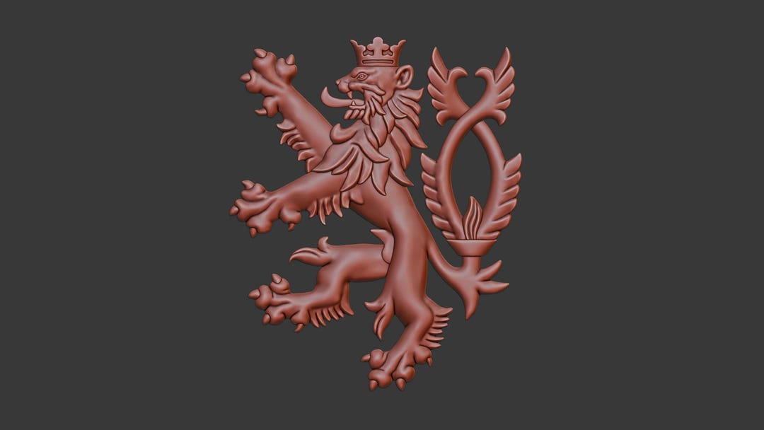 Czech (bohemia) Emblem .stl 3d Model Relief Element, Czech (bohemia ...