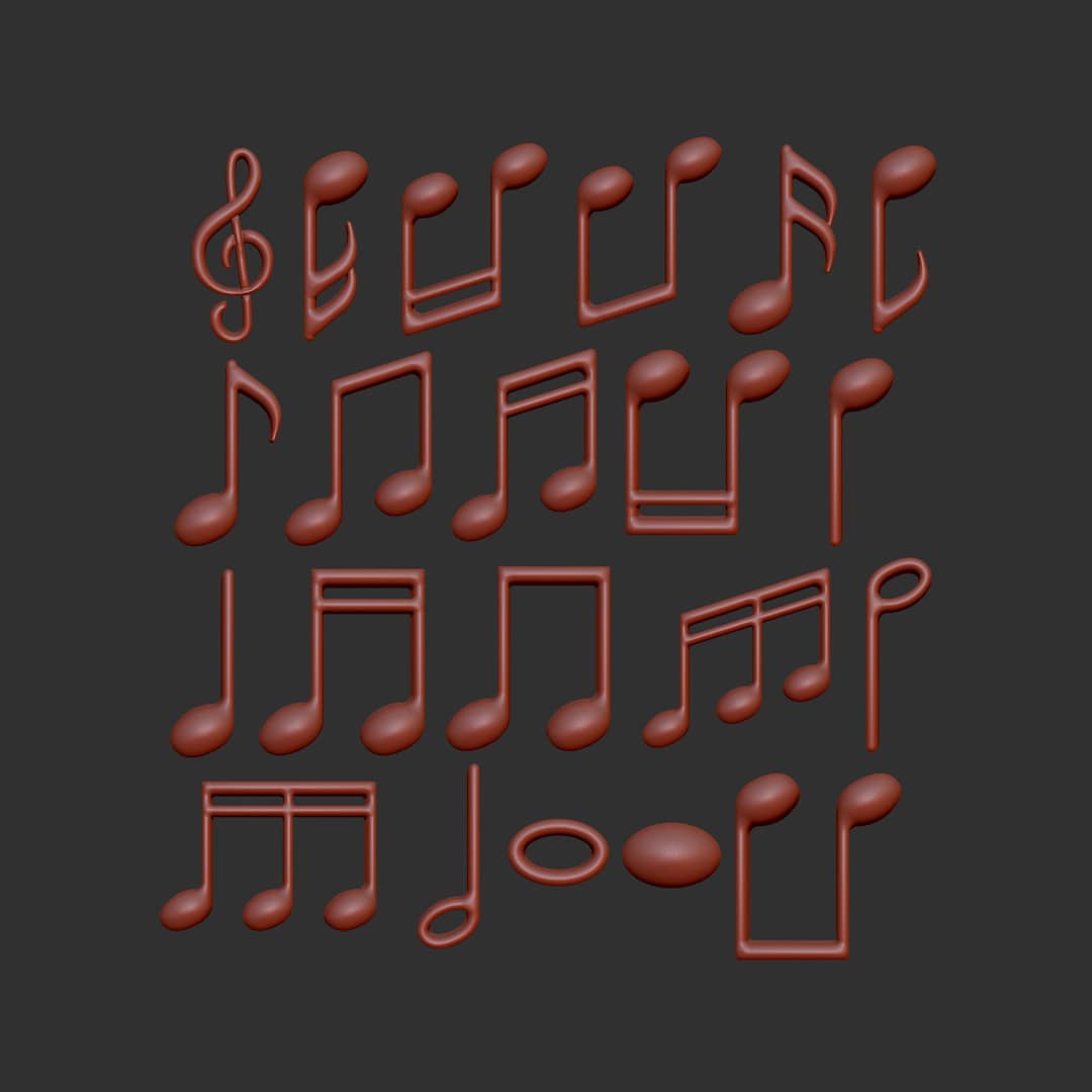 Clef and Musical Notes 3d Stl Models Reliefs Elements, CNC Router ...