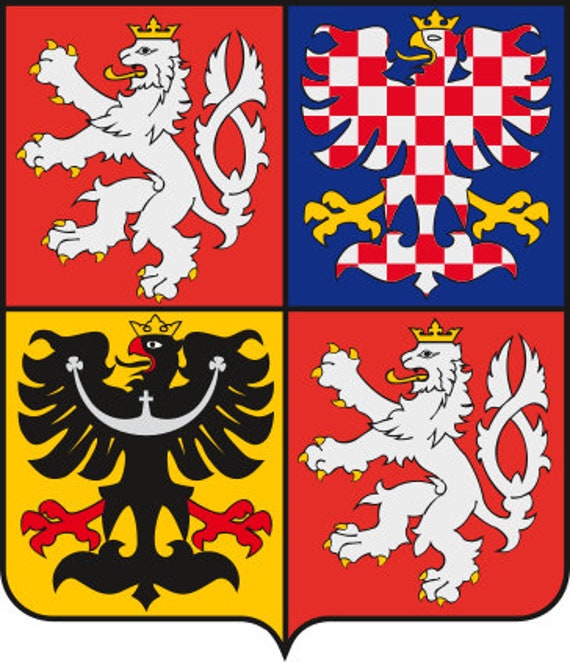 Coat of arms of Czech Republic vector svg file | Etsy