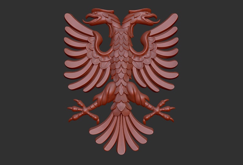 Albania Emblem, Albanian Eagle 3d Stl Model Relief, CNC Router Engraver ...