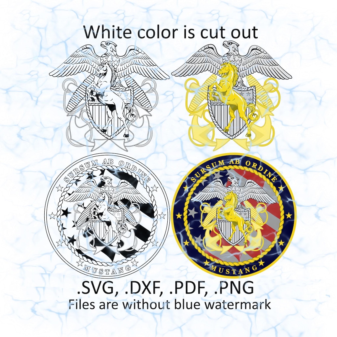 USN (US Navy) Mustang Svg Vector Files, Dxf, Pdf, Png Files - Etsy