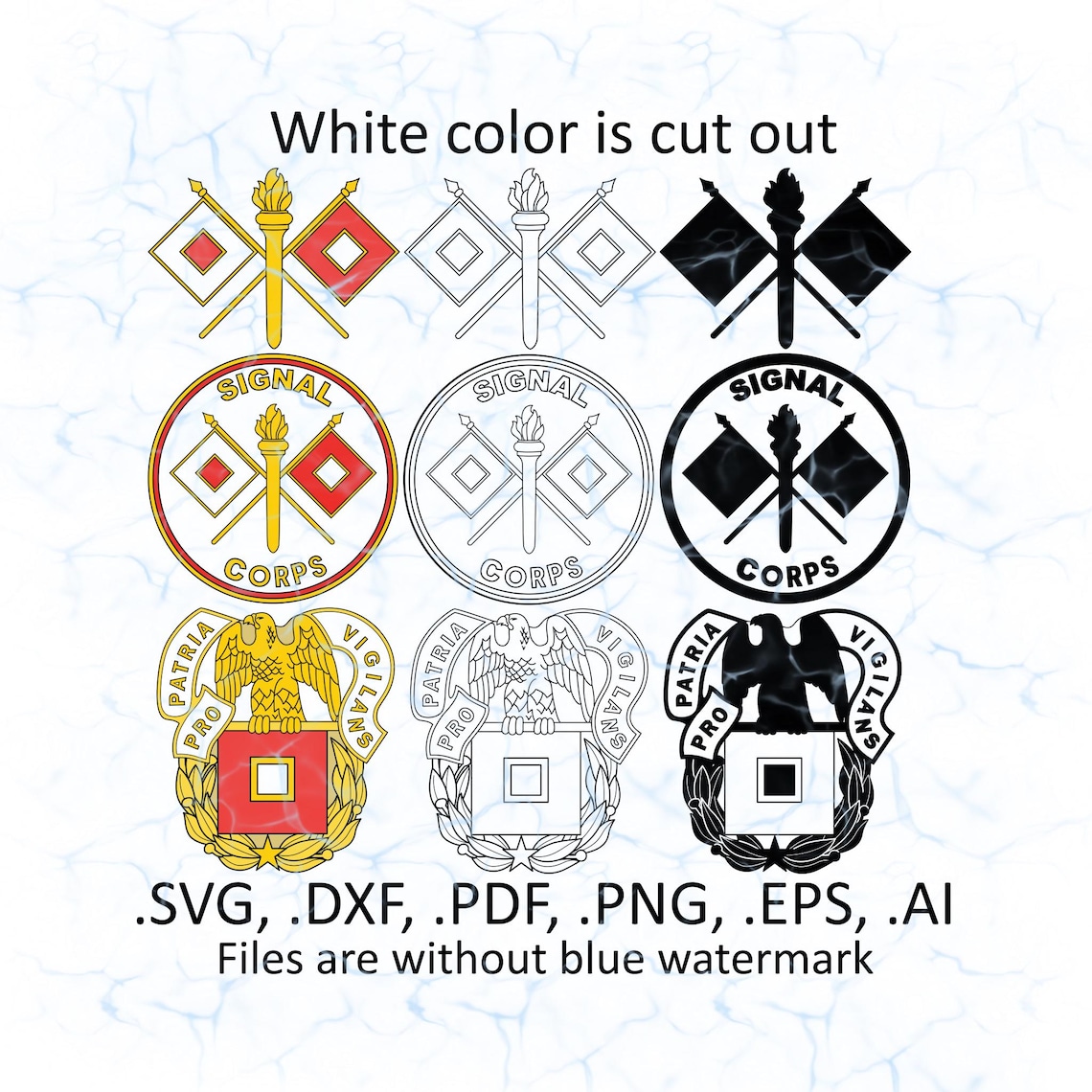 Signal Corps Svg Vector Files, Dxf, Pdf, Ai, Eps, Png - Etsy