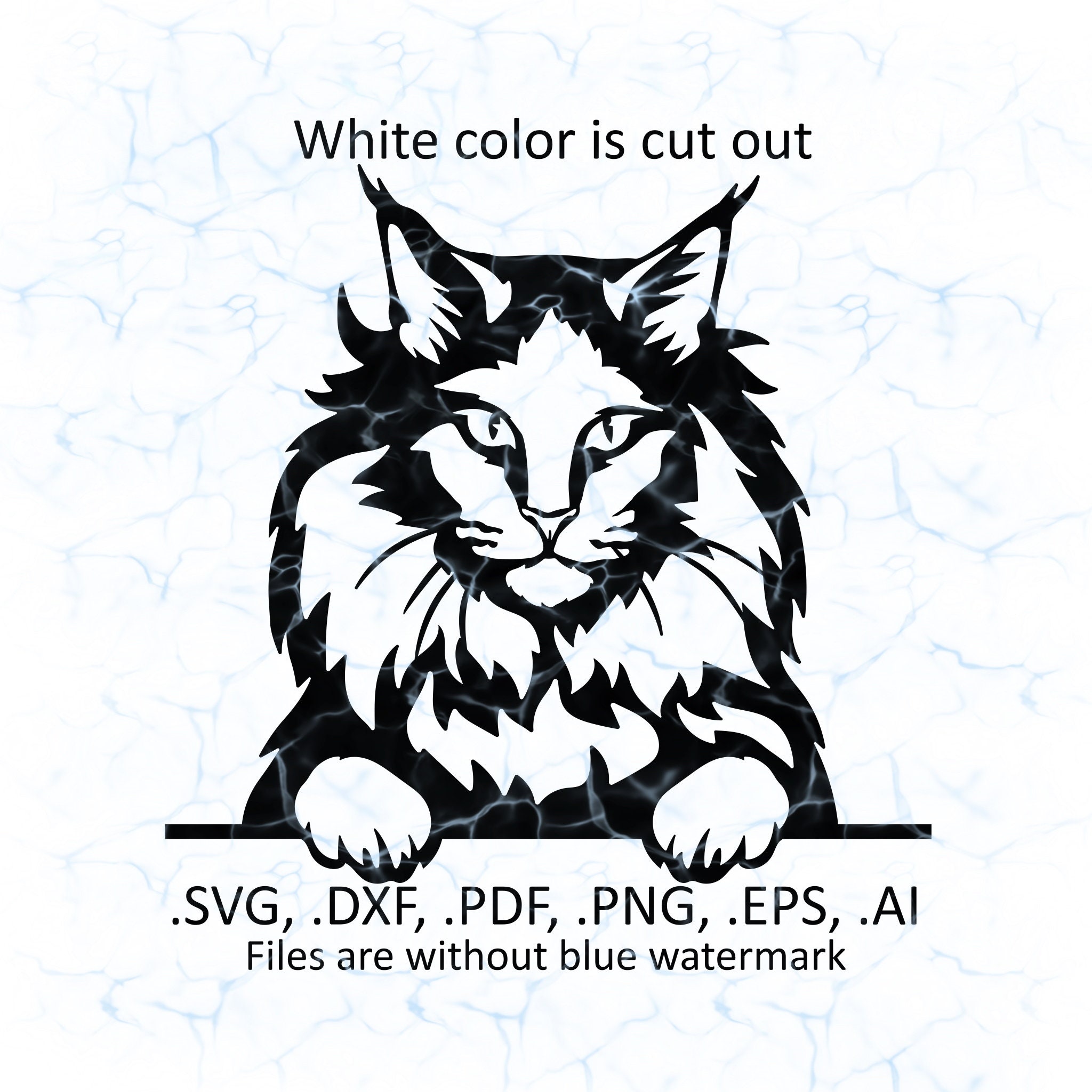 Maine Coon Svg Vector, Maine Coon Peeking Logo, Pdf, Dxf, Ai, Eps, Png ...