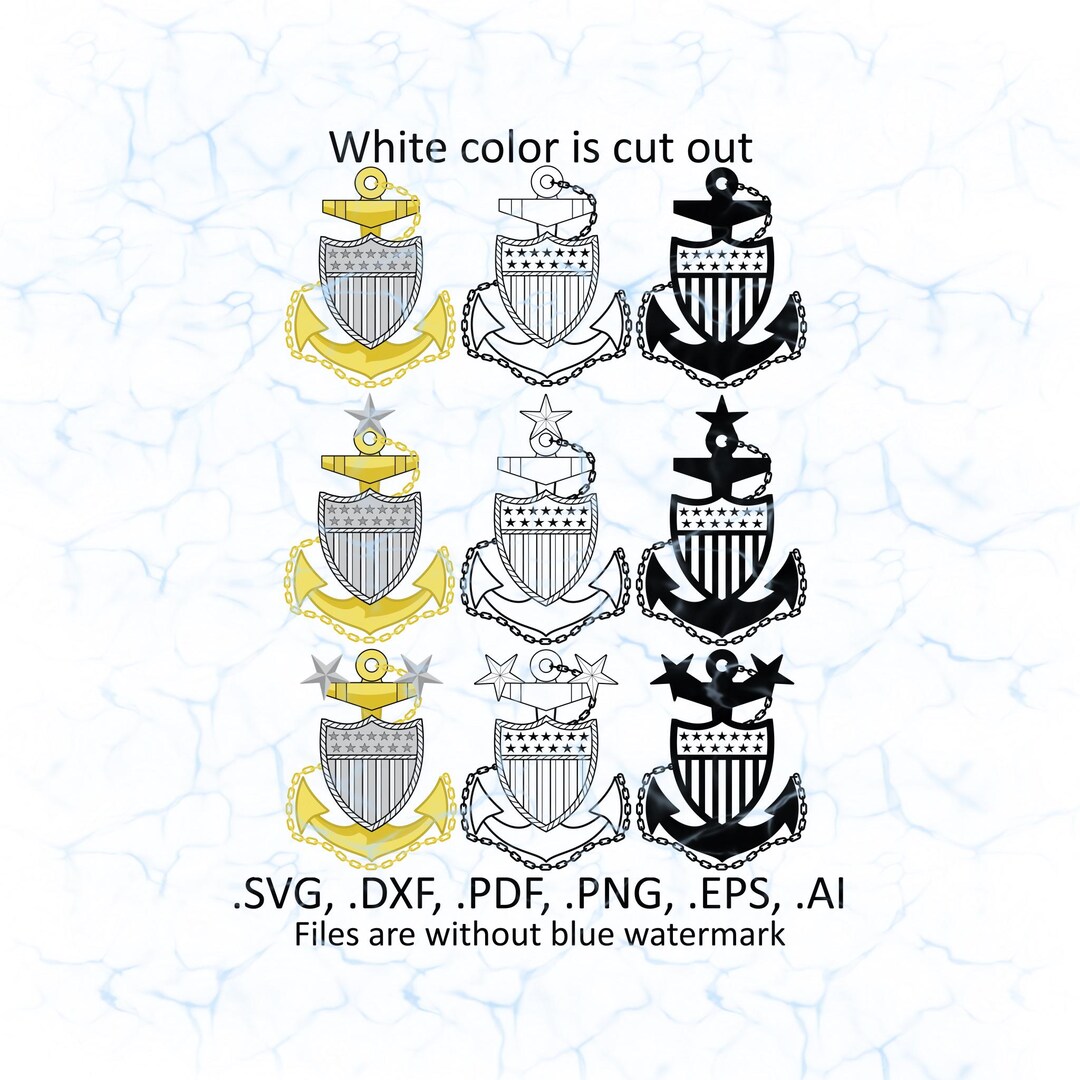 USCG (US Coast Guard) Chief Petty Officer Svg Vector Files, Dxf, Pdf ...