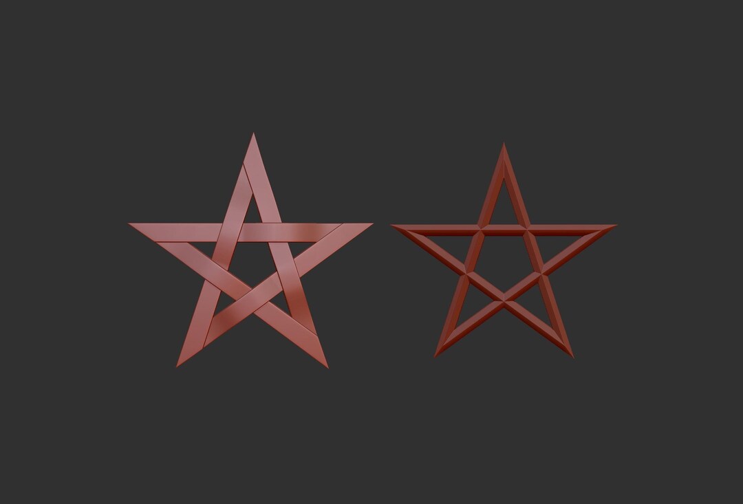 Pentagram .stl 3d Model Relief Element, CNC Router Engraver, CNC Files ...