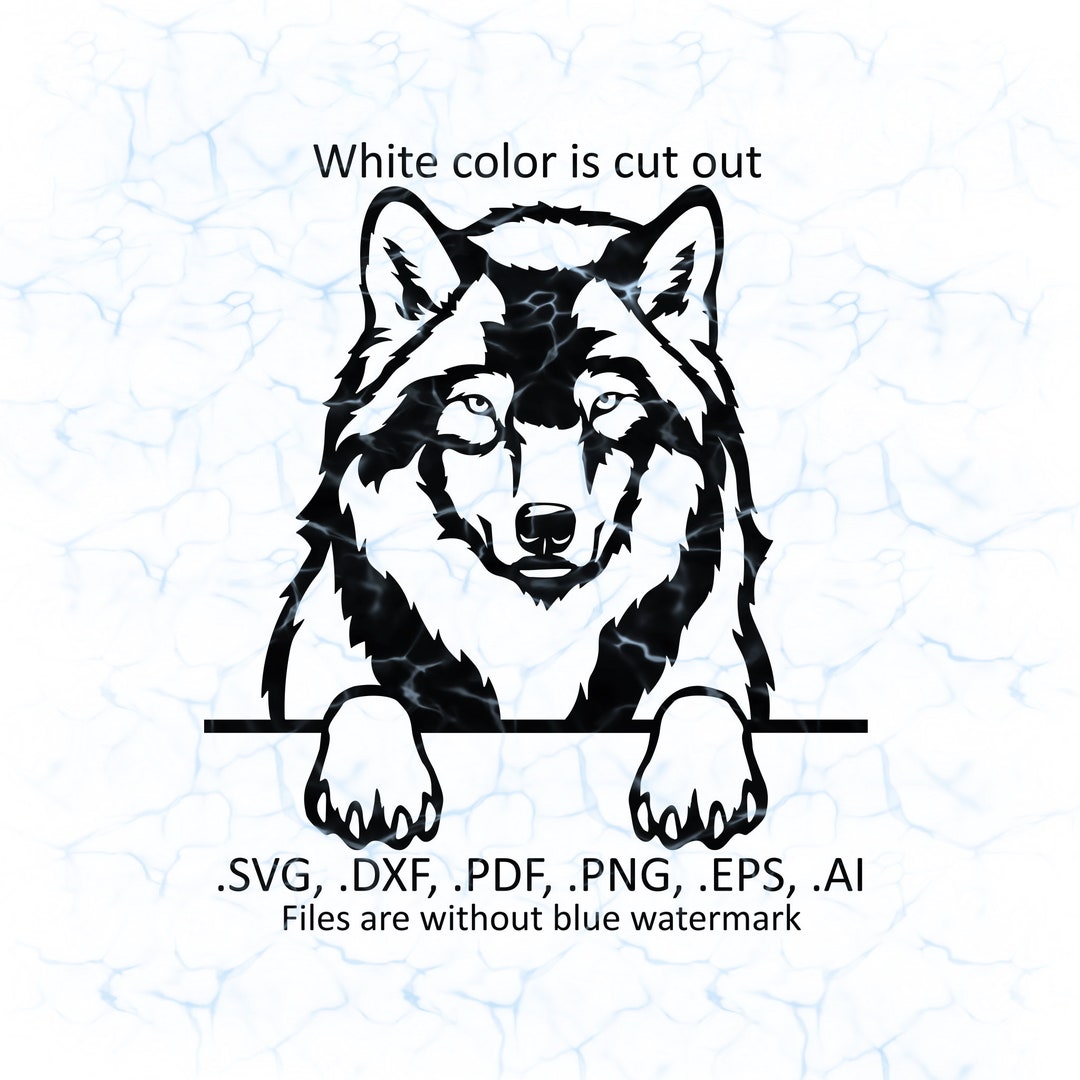 Wolf Svg Vector, Wolf Peeking Logo, Pdf, Dxf, Ai, Eps, Png Files - Etsy
