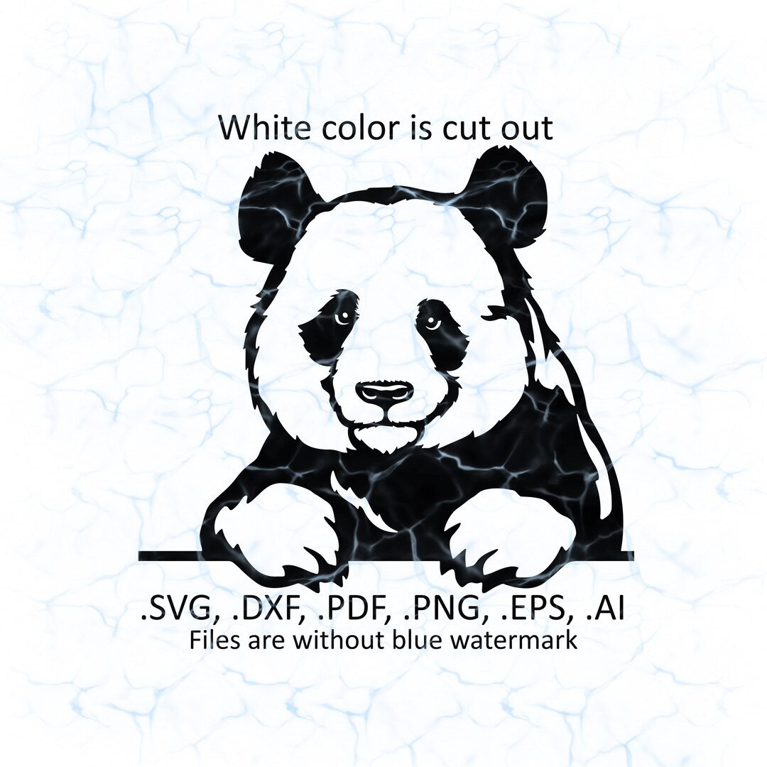 Panda Svg Vector, Panda Peeking Logo, Pdf, Dxf, Ai, Eps, Png Files - Etsy