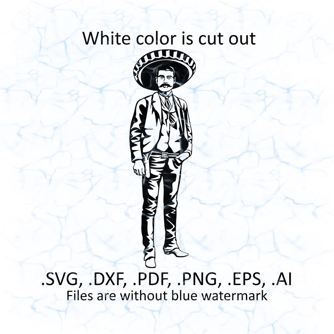 Emiliano Zapata Svg Vector Files, Dxf, Pdf, Ai, Eps, Png - Etsy