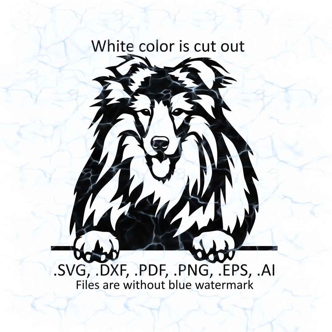 Collie Svg Vector, Collie Peeking Logo, Pdf, Dxf, Ai, Eps, Png Files - Etsy