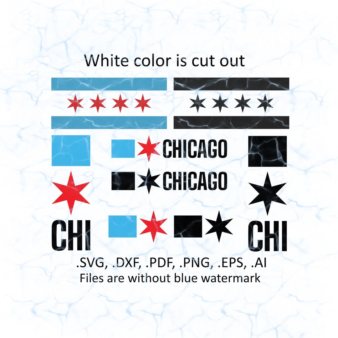 Chicago Flag and Logo Svg Vector Files, Dxf, Pdf, Ai, Eps, Png - Etsy
