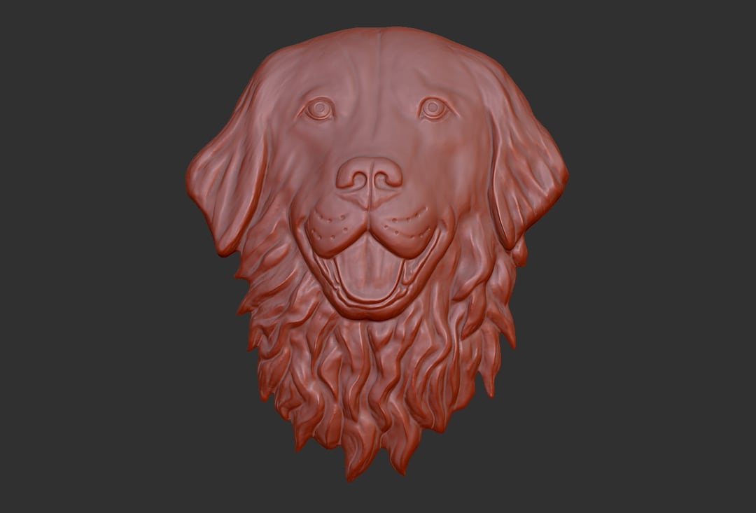 Golden Retriever 3d Stl Model Relief Element, CNC Router Engraver, CNC ...