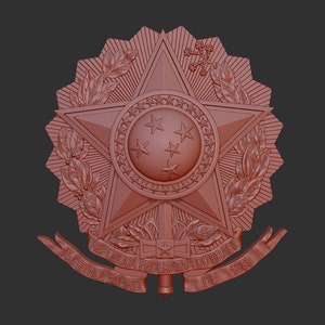Brazil Emblem Stl 3d Model Relief Element, CNC Router Engraver, CNC ...