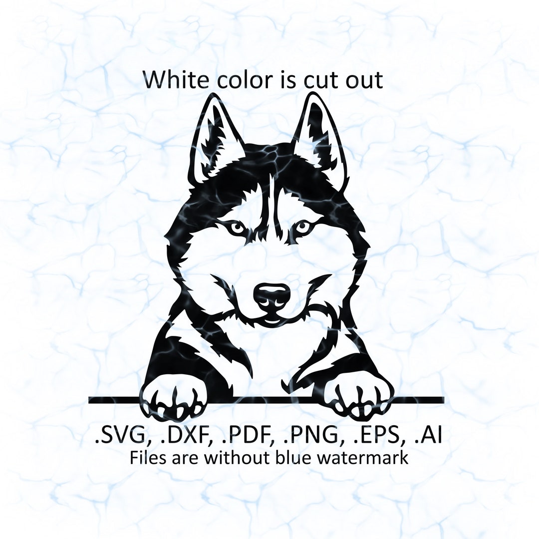 Husky Svg Vector, Husky Peeking Logo, Pdf, Dxf, Ai, Eps, Png Files - Etsy