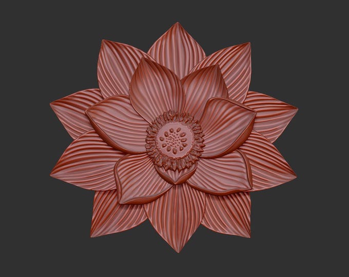 Lotus 3D Model STL File – CNC Carving & 3D Printing (digital Download ...