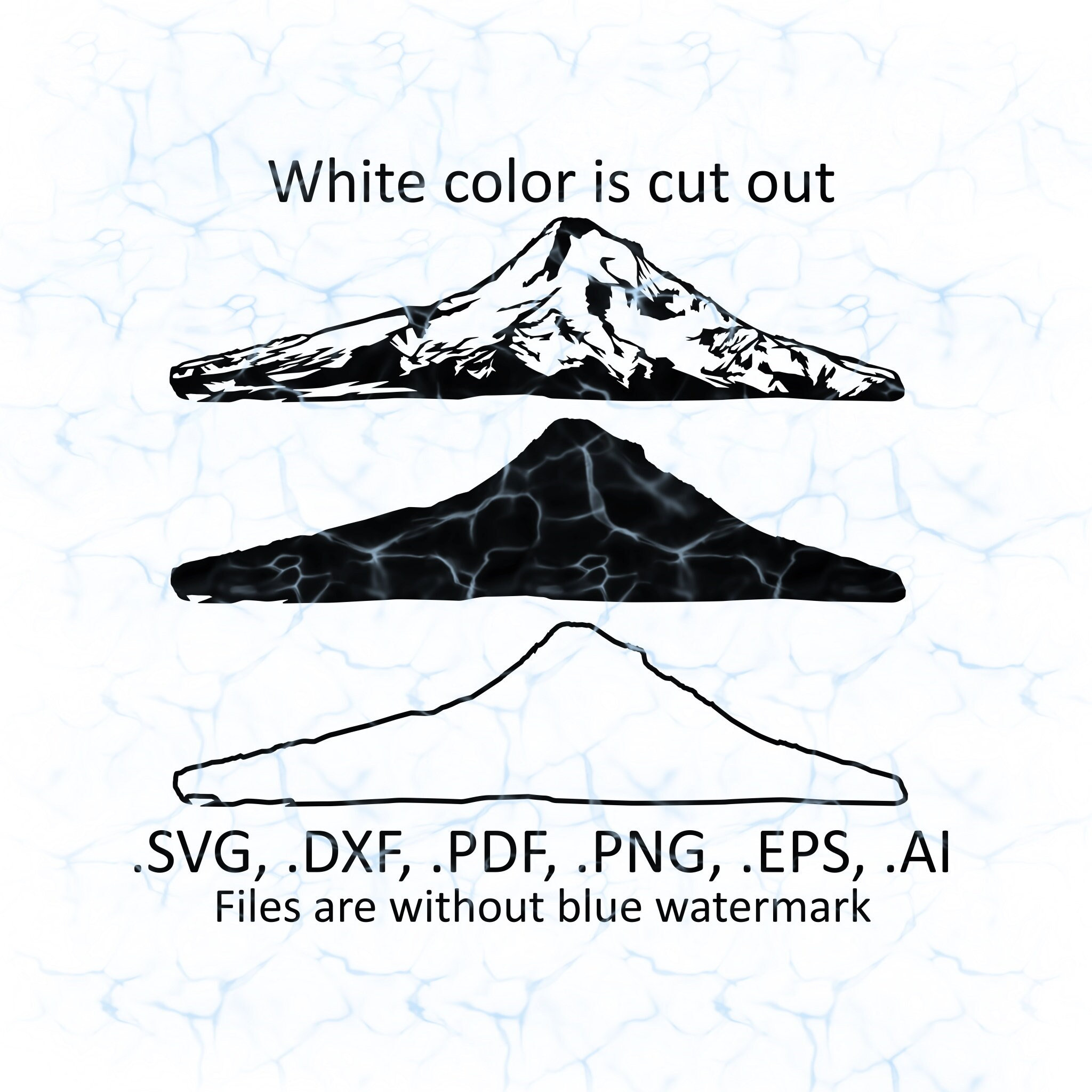 Mount Hood Svg Vector Files, Dxf, Pdf, Ai, Eps, Png - Etsy