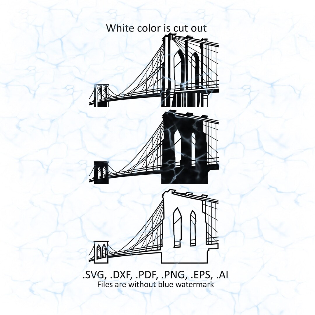 Brooklyn Bridge Svg Vector Files, Dxf, Pdf, Ai, Eps, Png - Etsy