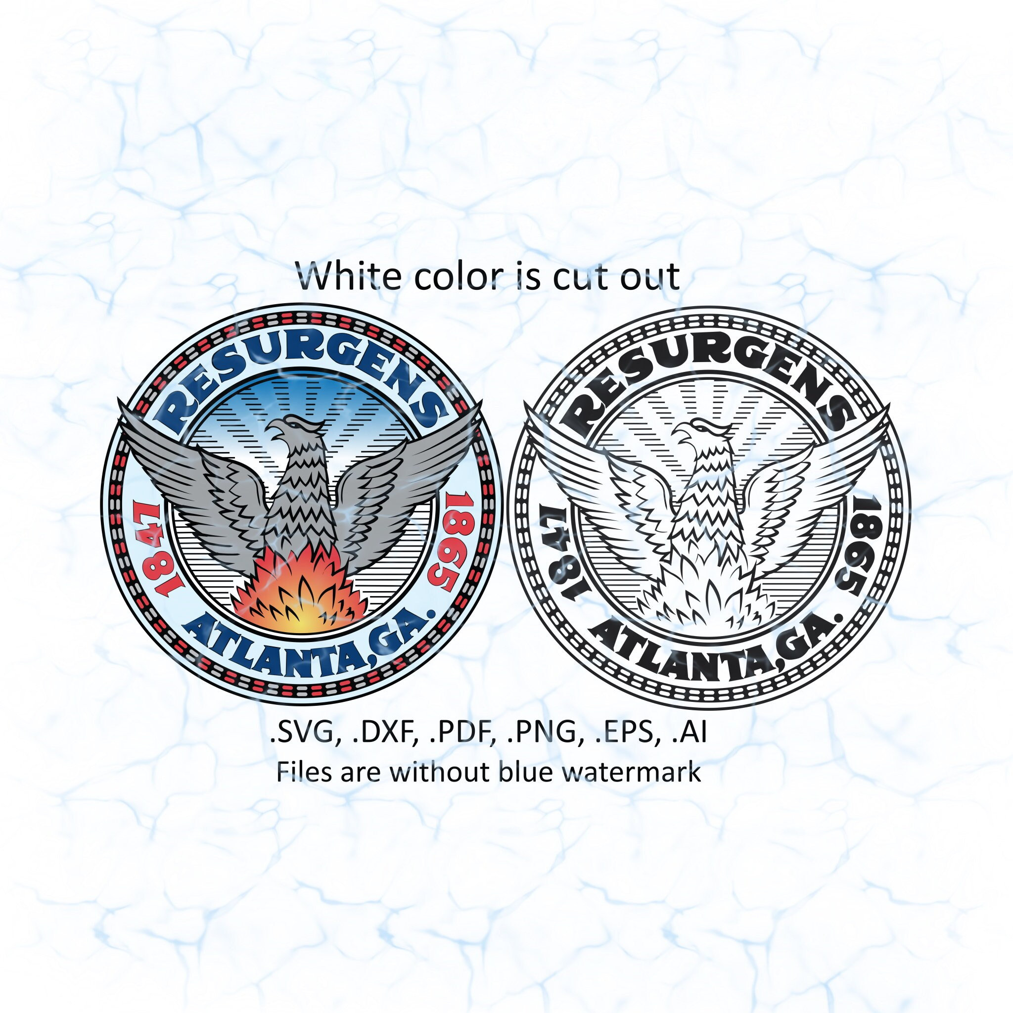 Atlanta City Seal Vector Svg Files, Dxf, Pdf, Ai, Eps, Png Files ...