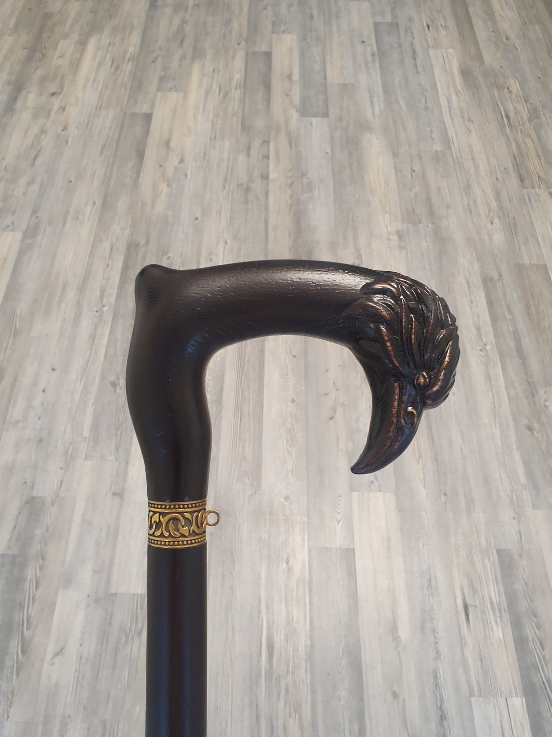 Raven Walking Stick, Wood Carved Raven Walking Cane - Etsy