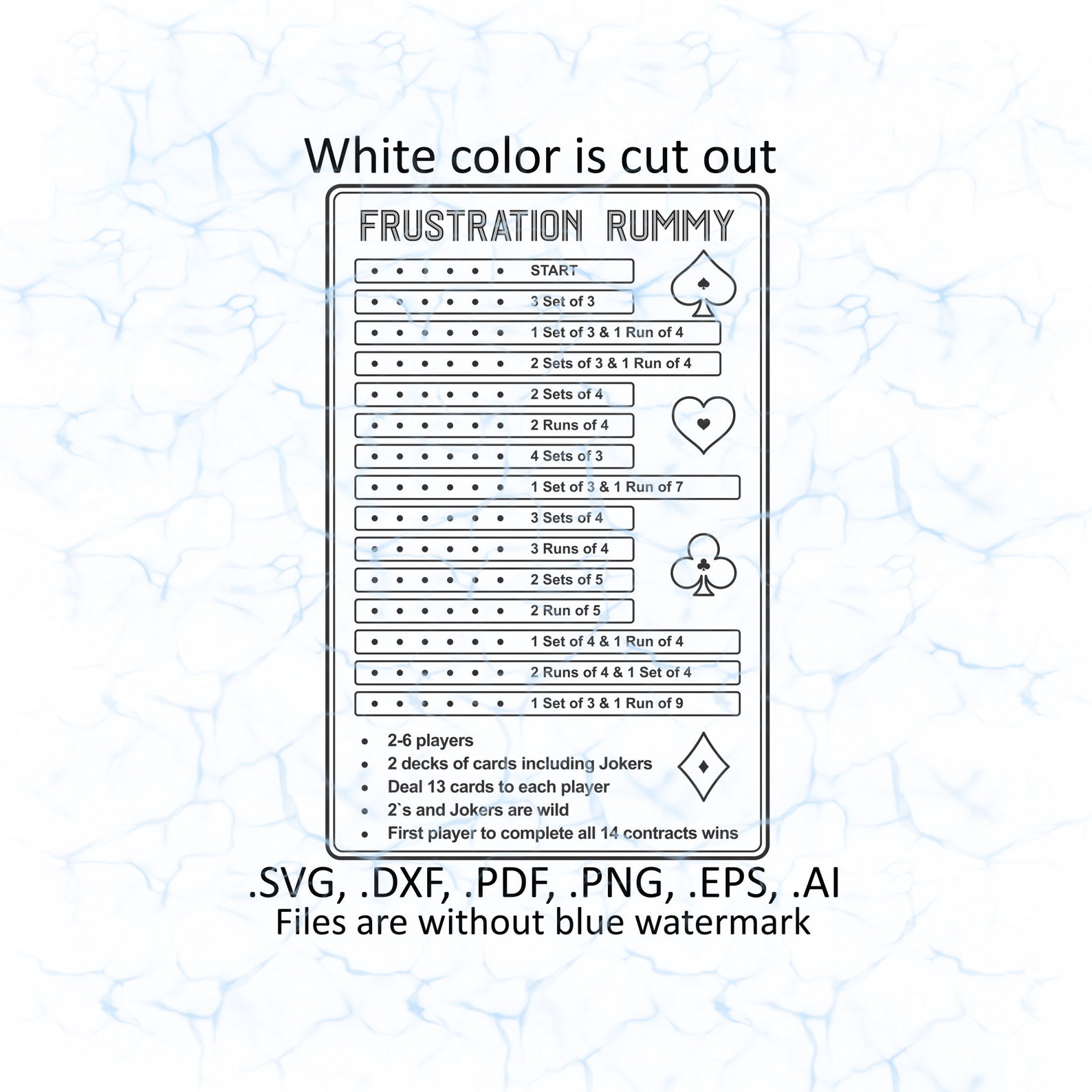 Frustration Rummy Board Svg Vector, Pdf, Dxf, Ai, Eps, Png Files - Etsy ...