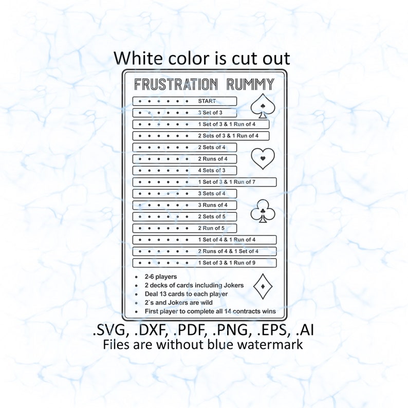 Frustration Rummy Board Svg Vector, Pdf, Dxf, Ai, Eps, Png Files - Etsy