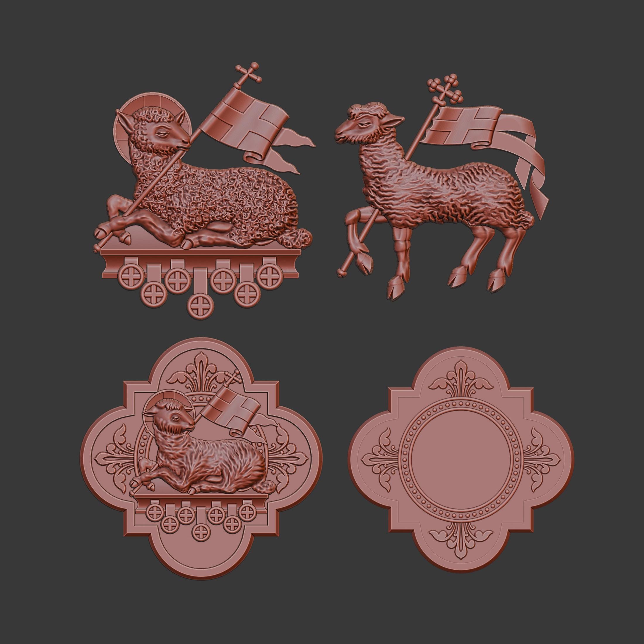 Lamb Of God Agnus Dei Stl 3d Model Relief Element Cnc Files Etsy