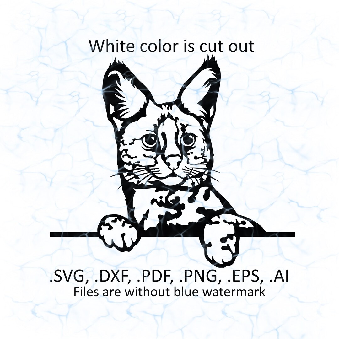Serval Svg Vector, Serval Peeking Logo, Pdf, Dxf, Ai, Eps, Png Files - Etsy