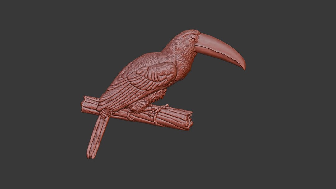 Toucan .stl 3d Model Relief Element, CNC Files - Etsy