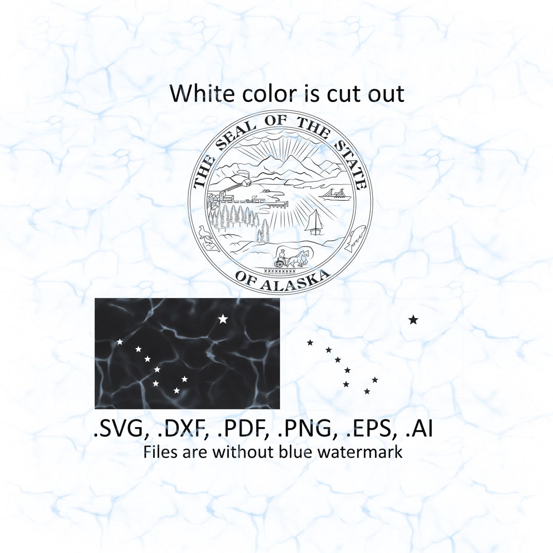 Alaska Flag and Seal Vector Svg Files, Dxf, Pdf, Ai, Eps, Png Files ...