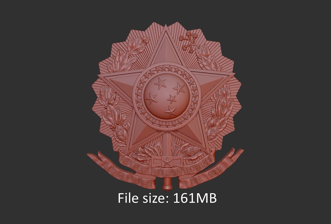 Brazil Emblem Stl 3d Model Relief Element, CNC Router Engraver, CNC ...