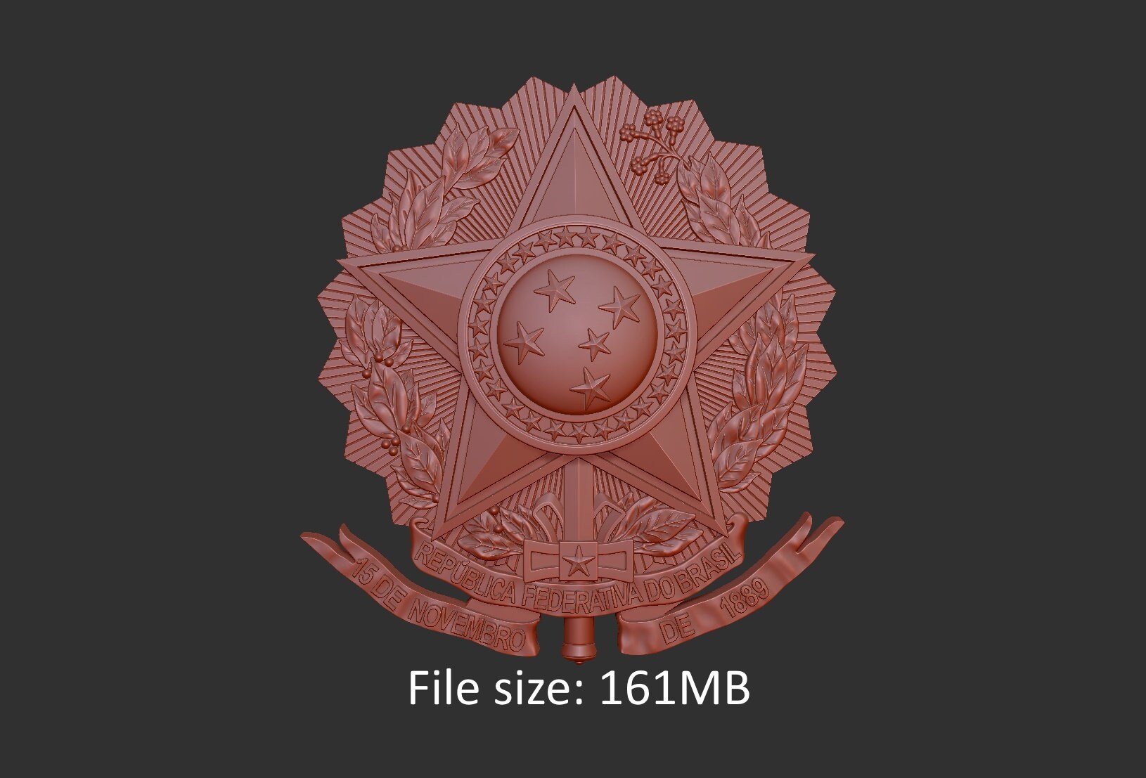 Brazil Emblem Stl 3d Model Relief Element, CNC Router Engraver, CNC ...