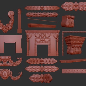 Decorative Fireplaces 3d Stl Models Set, CNC Router Engraver, Artcam ...