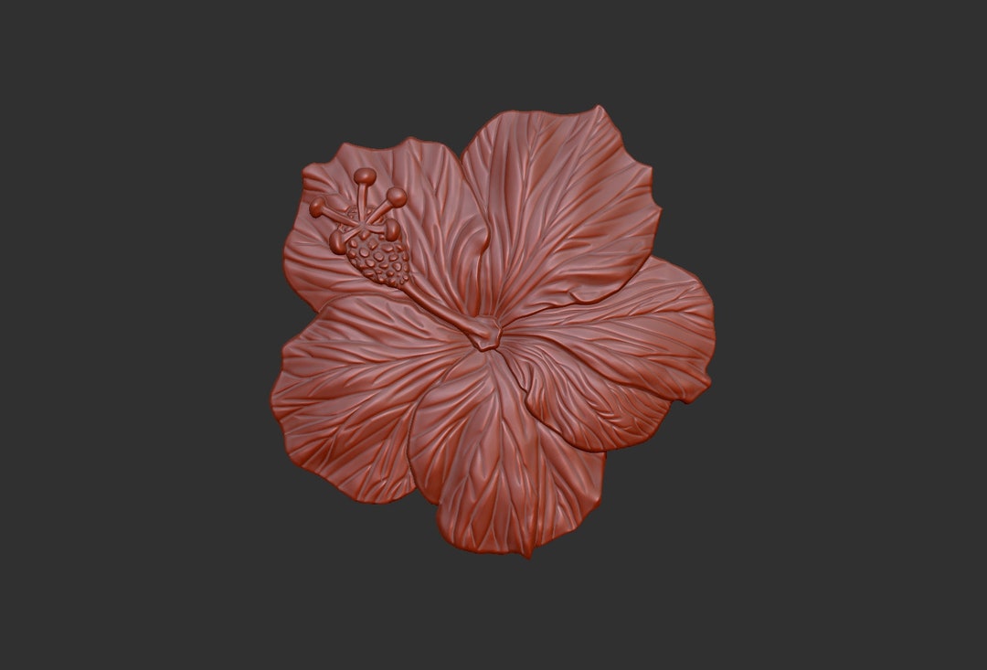 Hibiscus Stl 3d Model Relief Element, CNC Router Engraver, CNC Files - Etsy