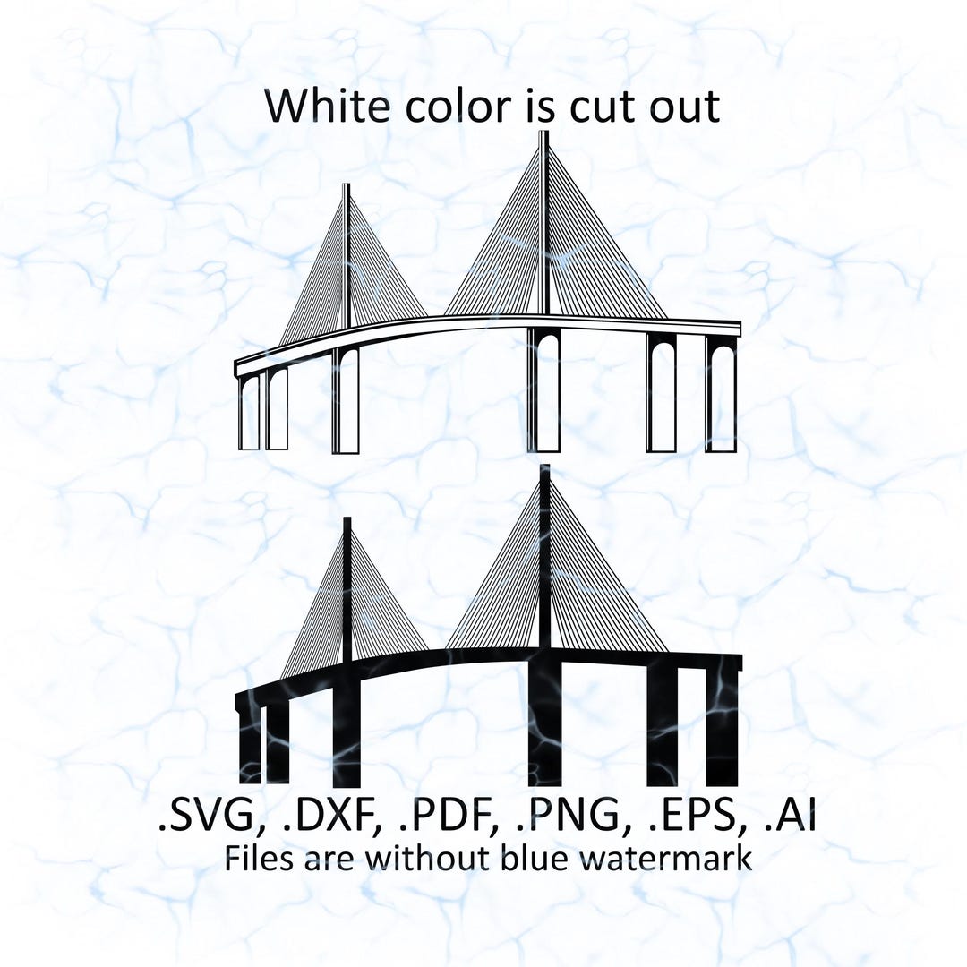 Sunshine Skyway Bridge Svg Vector Files, Dxf, Pdf, Ai, Eps, Png - Etsy