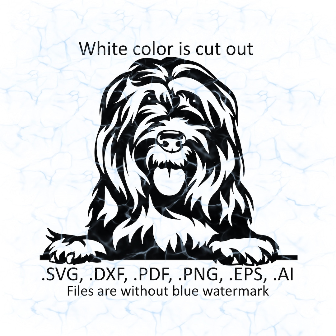 Briard Svg Vector, Briard Peeking Logo, Pdf, Dxf, Ai, Eps, Png, Berger ...