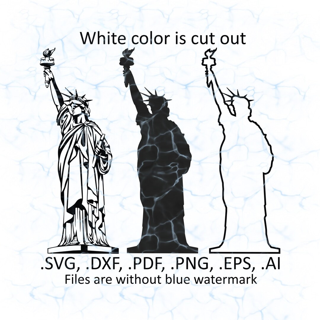 Statue of Liberty Svg Vector Files, Dxf, Pdf, Ai, Eps, Png - Etsy
