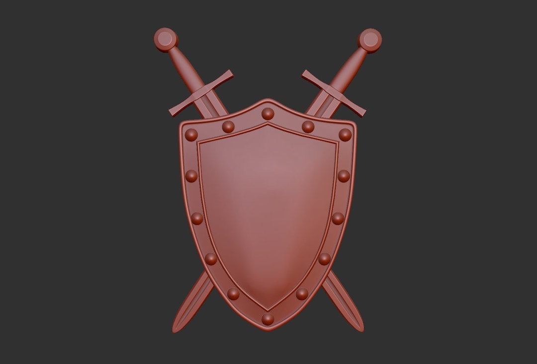 Shield and Swords 3d Stl Model Relief Element, CNC Router Engraver, CNC ...