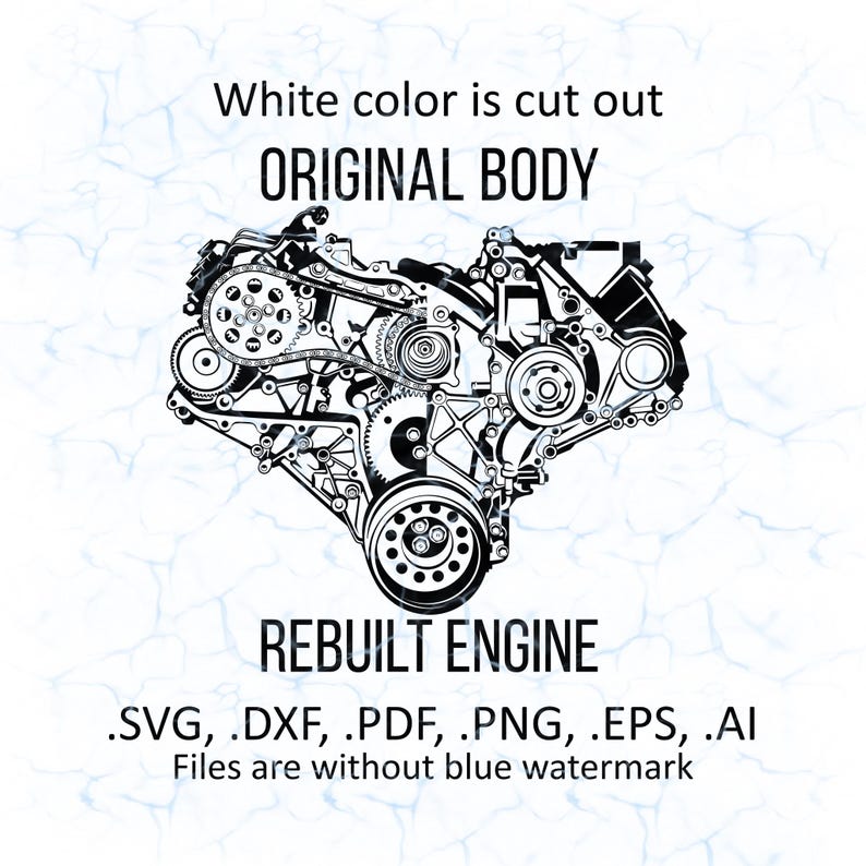 Original Body Rebuilt Engine Svg, Open Heart Surgery Vector Files, Dxf ...