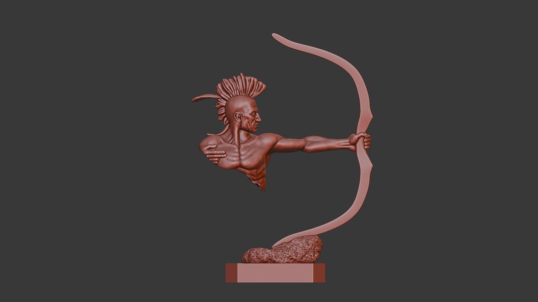 Native American Archer 3d Print .stl Model, Sculpture, Statuette - Etsy