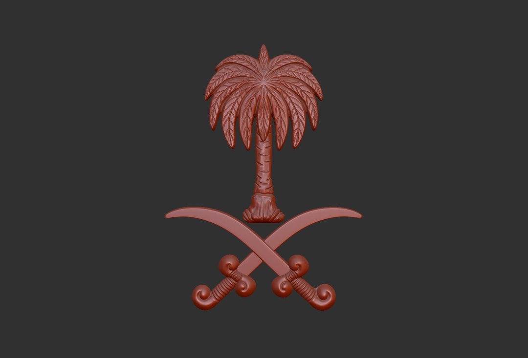 Saudi Arabia Emblem Stl 3d Model Relief Element, CNC Router Engraver ...