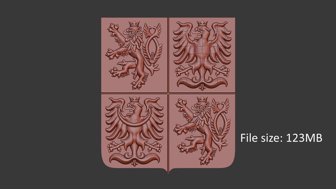 Czech Emblem .stl 3d Model Relief Element, Czech Coat of Arms .stl - Etsy