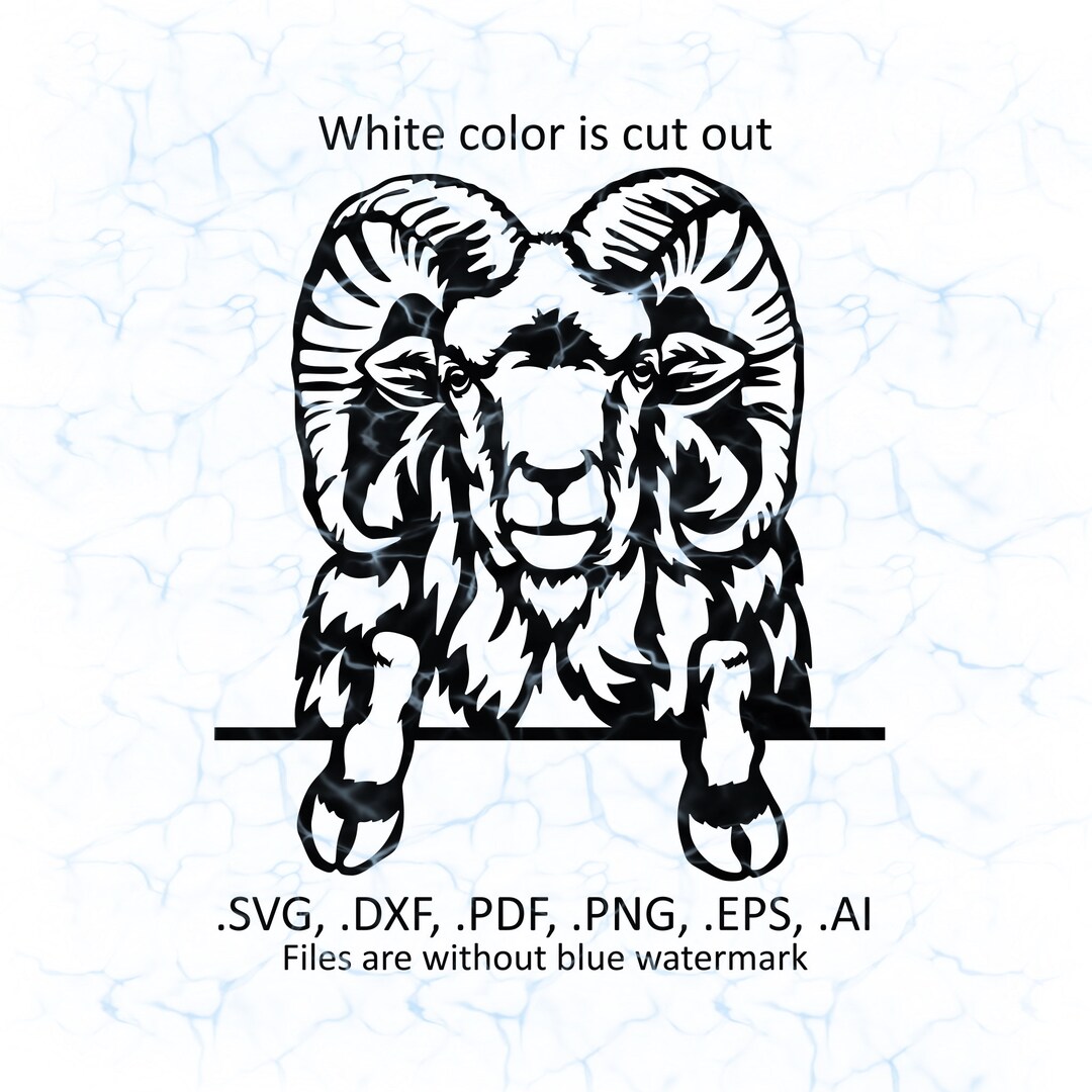 Ram Svg Vector, Ram Peeking Logo, Pdf, Dxf, Ai, Eps, Png Files - Etsy