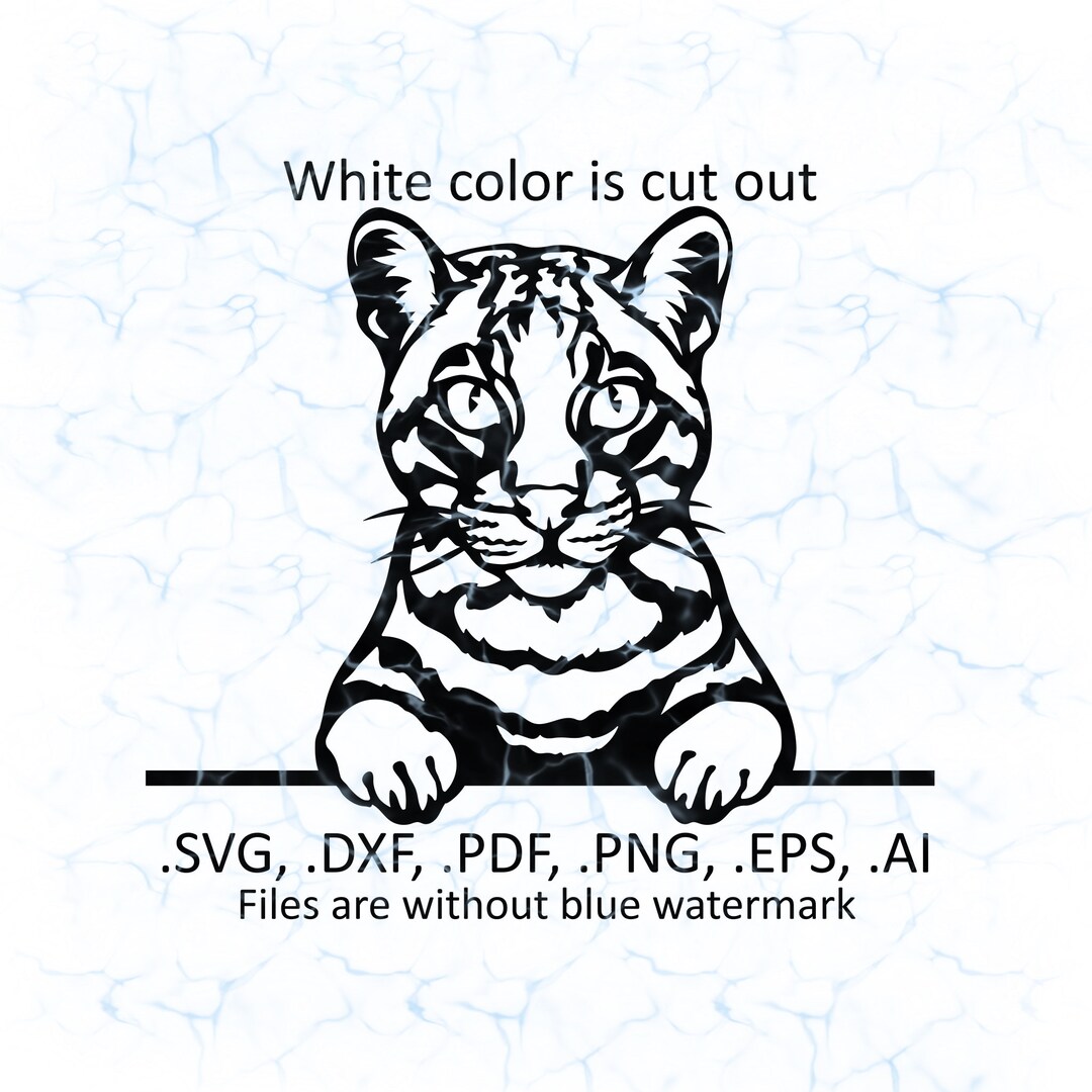 Ocelot Svg Vector, Ocelot Peeking Logo, Pdf, Dxf, Ai, Eps, Png Files ...