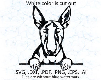 Funny Bull Terrier Set Svg Png Jpeg Dxf Eps Bull Terrier Silhouette ...