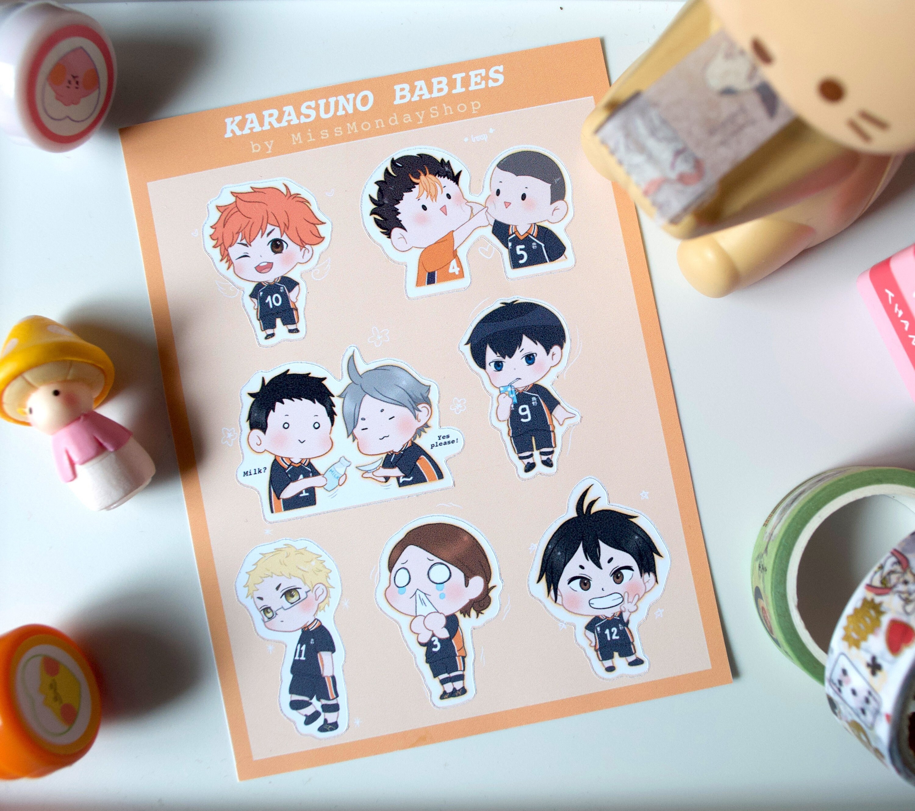 Haikyuu Karasuno sticker sheet/die cut Haikyuu sticker | Etsy