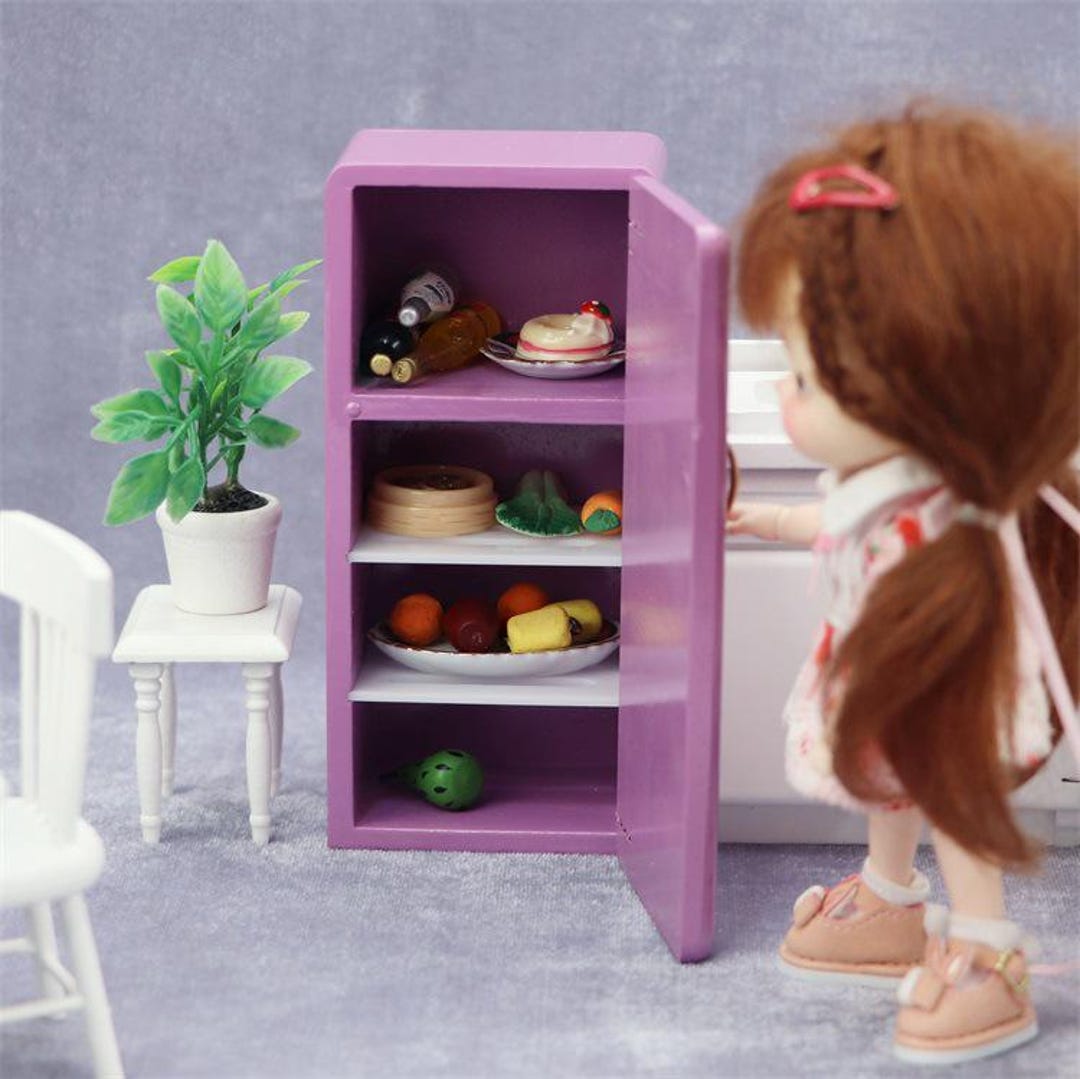 1:12 Dollhouse Vintage Mini Fridge – Single Door Wooden Refrigerator - Etsy